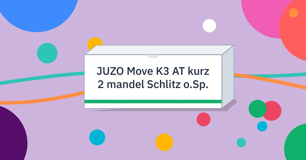 Symbolbild: Packung mit der Aufschrift JUZO Move K3 AT kurz 2 mandel Schlitz o.Sp. (PZN 20685827) – Verfügbarkeit und Bezug in Apotheken in Frankfurt am Main