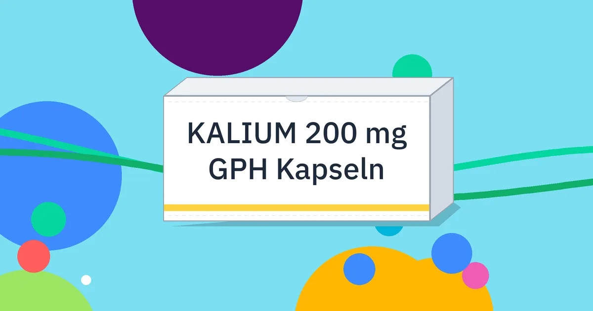 Symbolbild: Packung mit der Aufschrift KALIUM 200 mg GPH Kapseln (PZN 00894807) – Verfügbarkeit und Bezug in Apotheken in Frankfurt am Main
