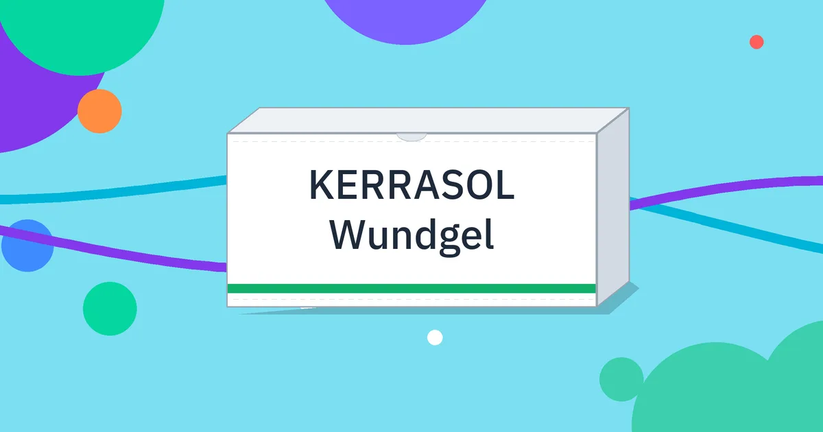 Symbolbild: Packung mit der Aufschrift KERRASOL Wundgel (PZN 11341112) – Verfügbarkeit und Bezug in Apotheken in Frankfurt am Main