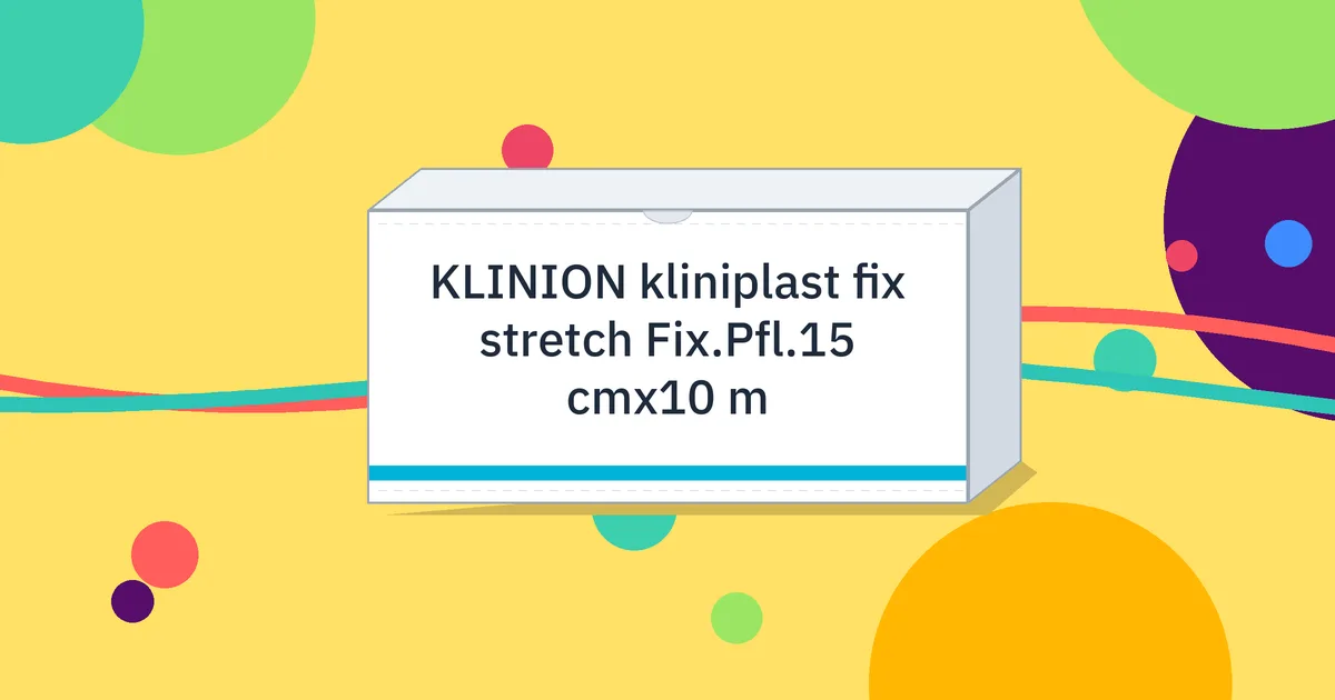 Symbolbild: Packung mit der Aufschrift KLINION kliniplast fix stretch Fix.Pfl.15 cmx10 m (PZN 19626446) – Verfügbarkeit und Bezug in Apotheken in Frankfurt am Main