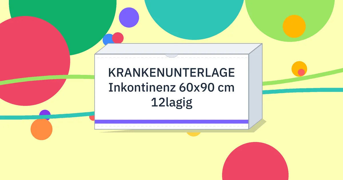 Symbolbild: Packung mit der Aufschrift KRANKENUNTERLAGE Inkontinenz 60x90 cm 12lagig (PZN 10787053) – Verfügbarkeit und Bezug in Apotheken in Frankfurt am Main