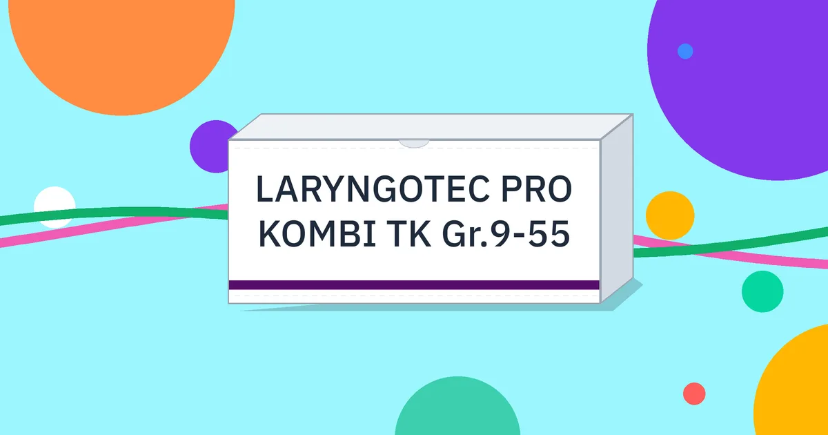 Symbolbild: Packung mit der Aufschrift LARYNGOTEC PRO KOMBI TK Gr.9-55 (PZN 16741000) – Verfügbarkeit und Bezug in Apotheken in Frankfurt am Main
