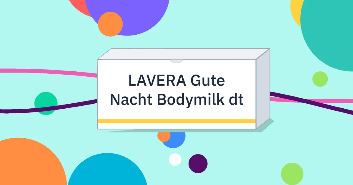 Symbolbild: Packung mit der Aufschrift LAVERA Gute Nacht Bodymilk dt (PZN 17208928) – Verfügbarkeit und Bezug in Apotheken in Frankfurt am Main