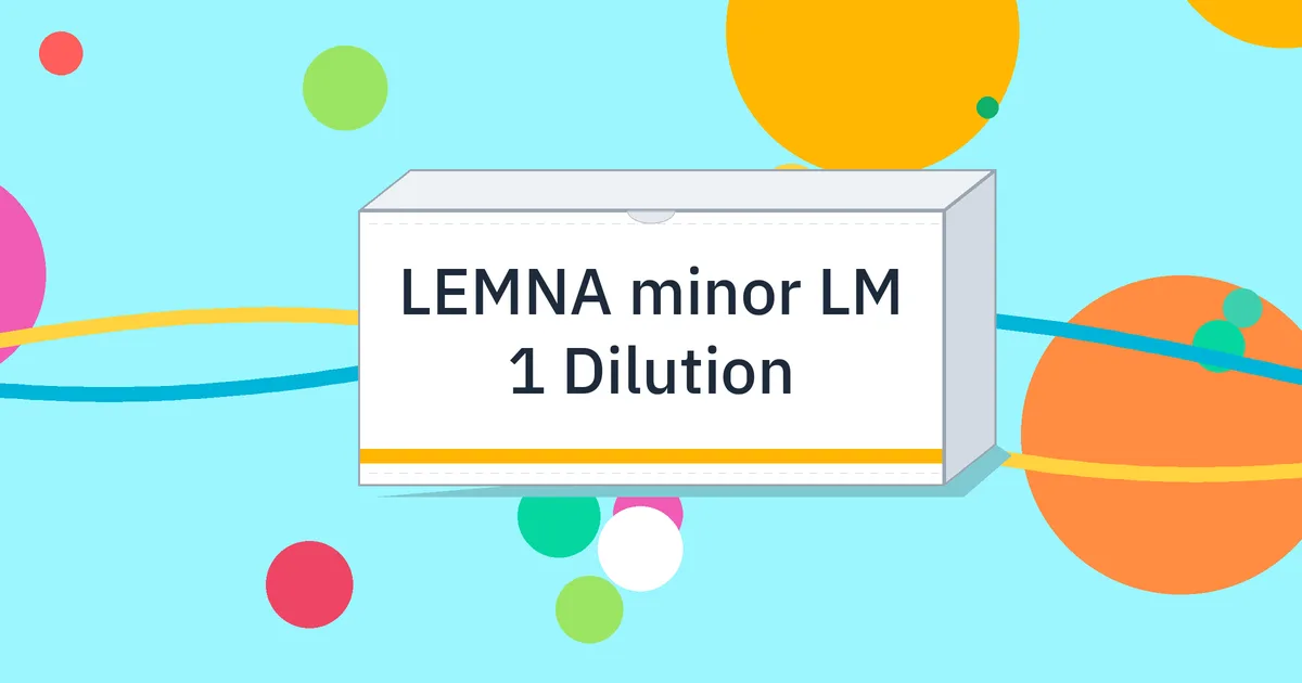 Symbolbild: Packung mit der Aufschrift LEMNA minor LM 1 Dilution (PZN 13524851) – Verfügbarkeit und Bezug in Apotheken in Frankfurt am Main