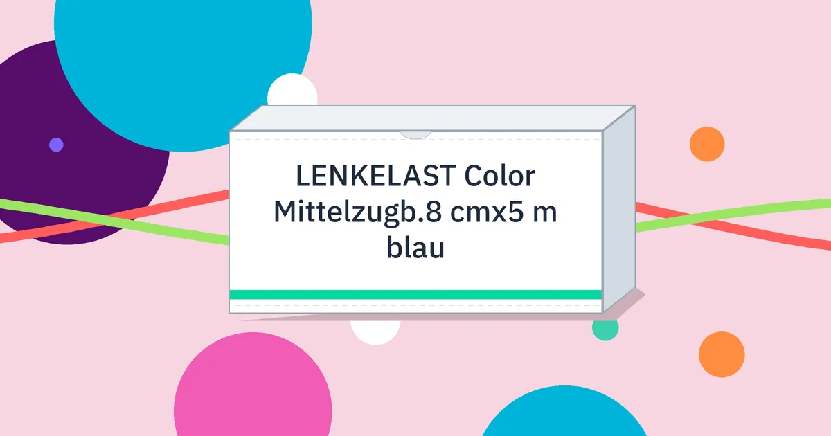 Symbolbild: Packung mit der Aufschrift LENKELAST Color Mittelzugb.8 cmx5 m blau (PZN 01467450) – Verfügbarkeit und Bezug in Apotheken in Frankfurt am Main