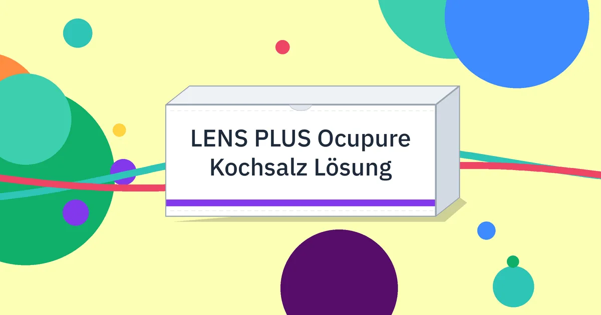 Symbolbild: Packung mit der Aufschrift LENS PLUS Ocupure Kochsalz Lösung (PZN 00723750) – Verfügbarkeit und Bezug in Apotheken in Frankfurt am Main