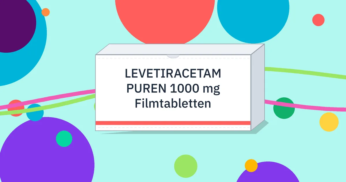 Symbolbild: Packung mit der Aufschrift LEVETIRACETAM PUREN 1000 mg Filmtabletten (PZN 12536817) – Verfügbarkeit und Bezug in Apotheken in Frankfurt am Main