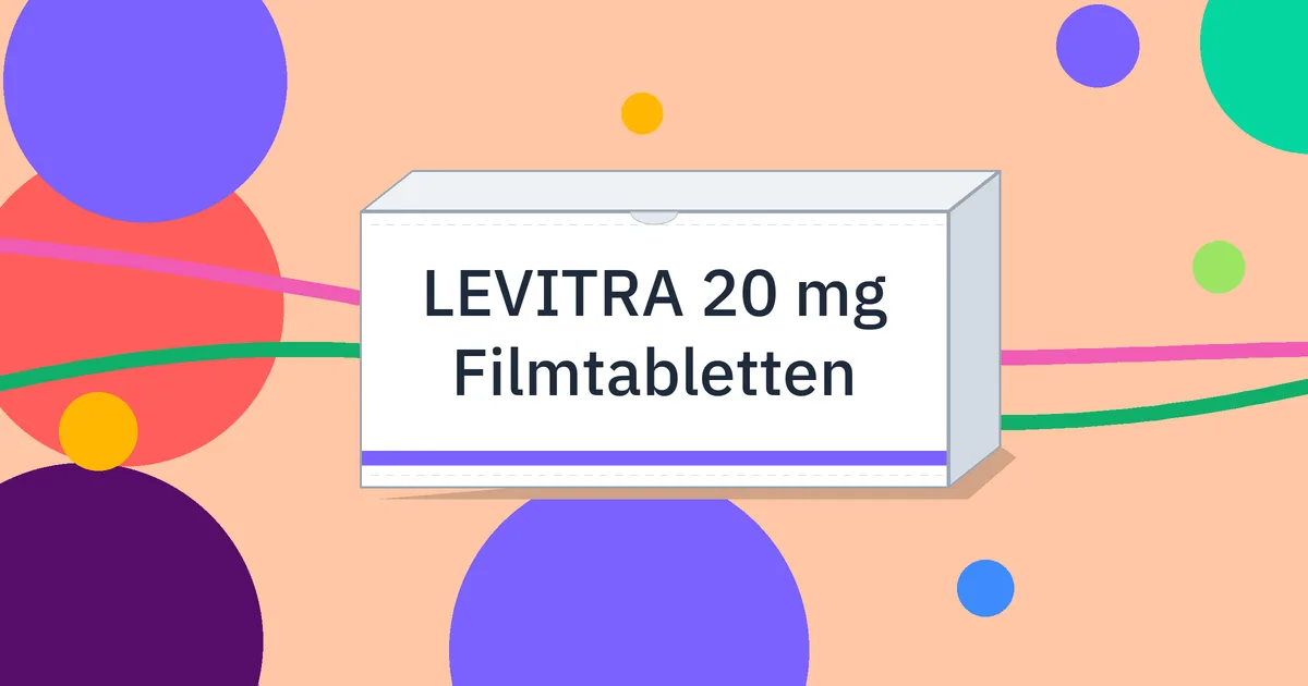 Symbolbild: Packung mit der Aufschrift LEVITRA 20 mg Filmtabletten (PZN 04240586) – Verfügbarkeit und Bezug in Apotheken in Frankfurt am Main