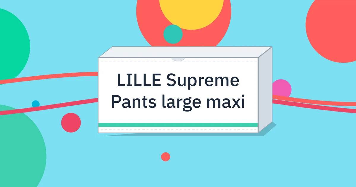 Symbolbild: Packung mit der Aufschrift LILLE Supreme Pants large maxi (PZN 10170861) – Verfügbarkeit und Bezug in Apotheken in Frankfurt am Main