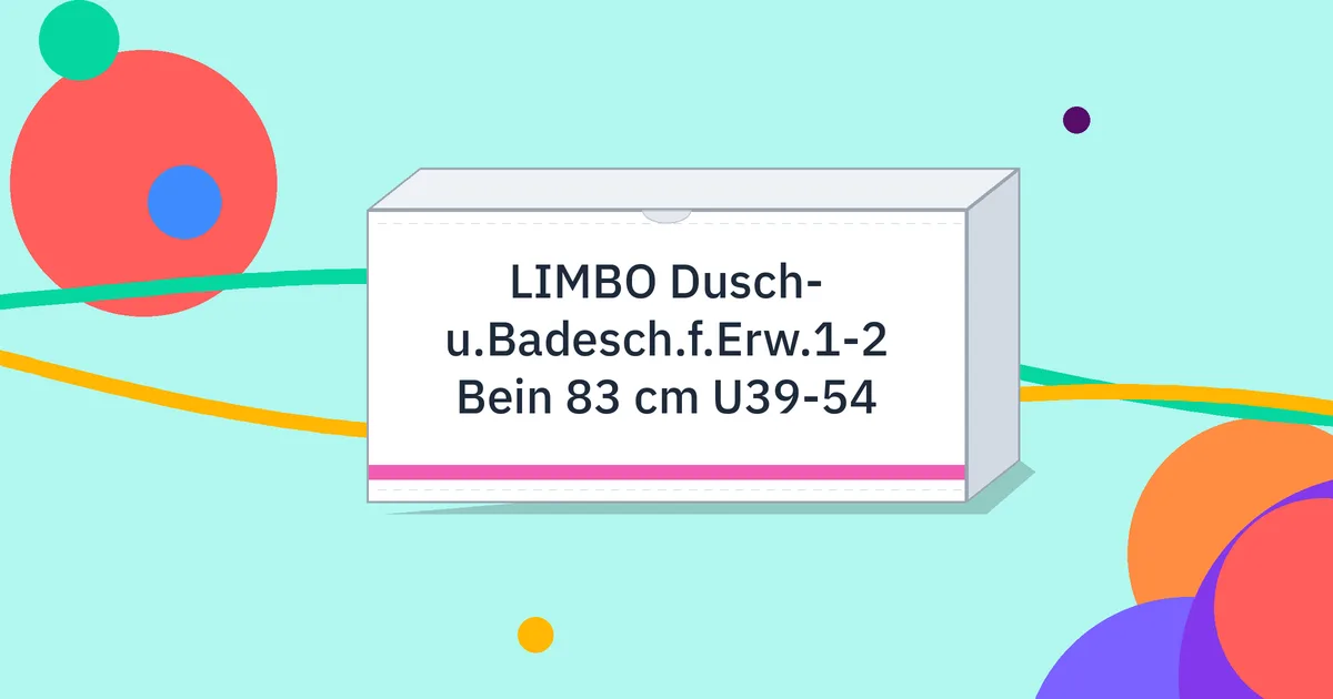 Symbolbild: Packung mit der Aufschrift LIMBO Dusch-u.Badesch.f.Erw.1-2 Bein 83 cm U39-54 (PZN 14313122) – Verfügbarkeit und Bezug in Apotheken in Frankfurt am Main