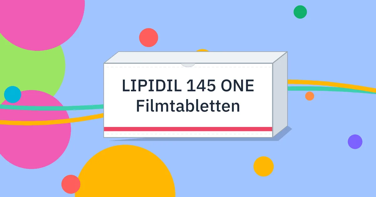 Symbolbild: Packung mit der Aufschrift LIPIDIL 145 ONE Filmtabletten (PZN 00297224) – Verfügbarkeit und Bezug in Apotheken in Frankfurt am Main