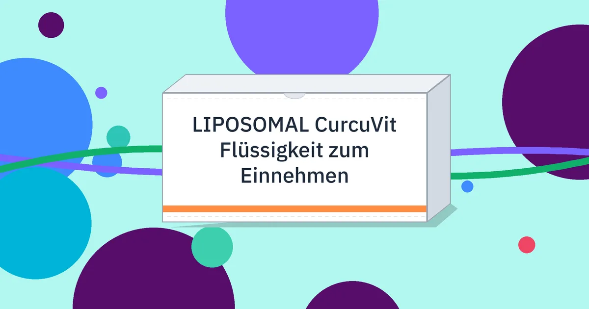Symbolbild: Packung mit der Aufschrift LIPOSOMAL CurcuVit Flüssigkeit zum Einnehmen (PZN 19908216) – Verfügbarkeit und Bezug in Apotheken in Frankfurt am Main