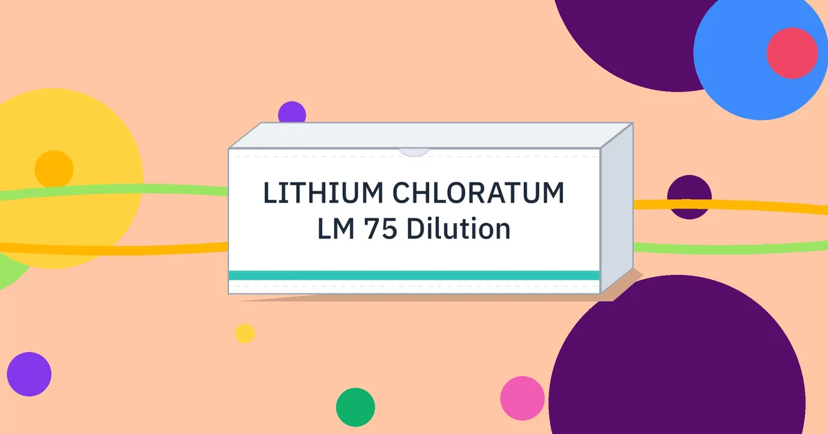 Symbolbild: Packung mit der Aufschrift LITHIUM CHLORATUM LM 75 Dilution (PZN 12932281) – Verfügbarkeit und Bezug in Apotheken in Frankfurt am Main