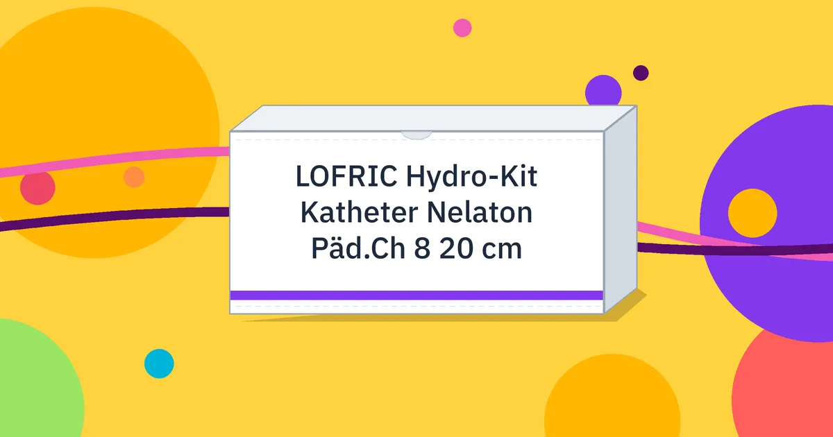 Symbolbild: Packung mit der Aufschrift LOFRIC Hydro-Kit Katheter Nelaton Päd.Ch 8 20 cm (PZN 17153914) – Verfügbarkeit und Bezug in Apotheken in Frankfurt am Main