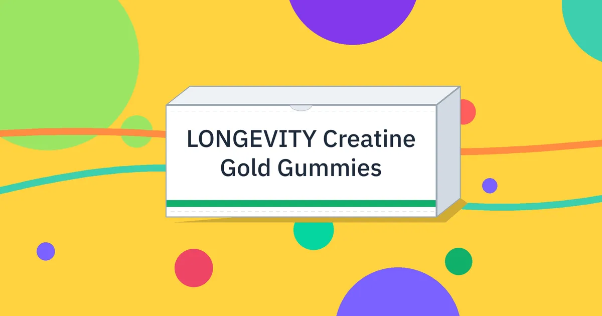 Symbolbild: Packung mit der Aufschrift LONGEVITY Creatine Gold Gummies (PZN 20641103) – Verfügbarkeit und Bezug in Apotheken in Frankfurt am Main