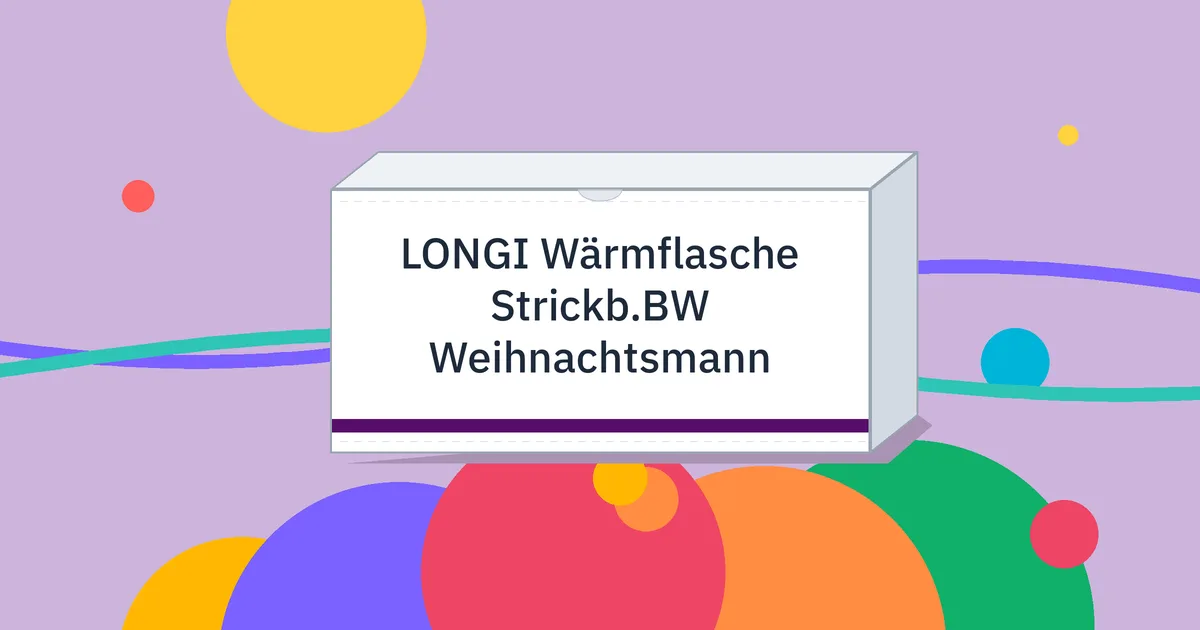 Symbolbild: Packung mit der Aufschrift LONGI Wärmflasche Strickb.BW Weihnachtsmann (PZN 17537833) – Verfügbarkeit und Bezug in Apotheken in Frankfurt am Main