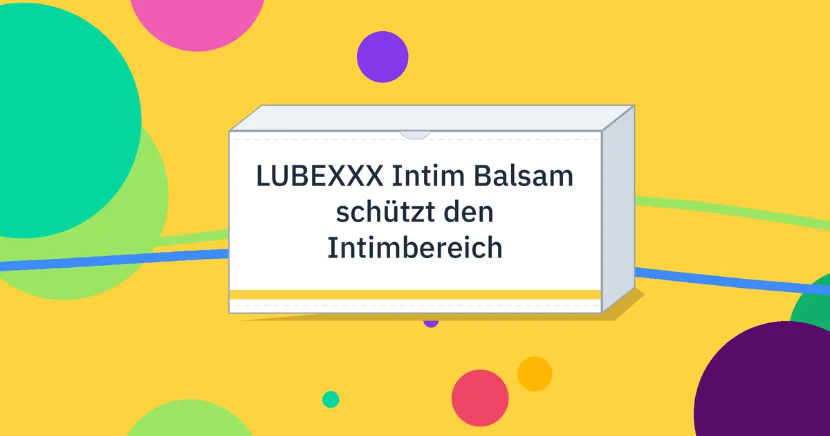 Symbolbild: Packung mit der Aufschrift LUBEXXX Intim Balsam schützt den Intimbereich (PZN 15881437) – Verfügbarkeit und Bezug in Apotheken in Frankfurt am Main
