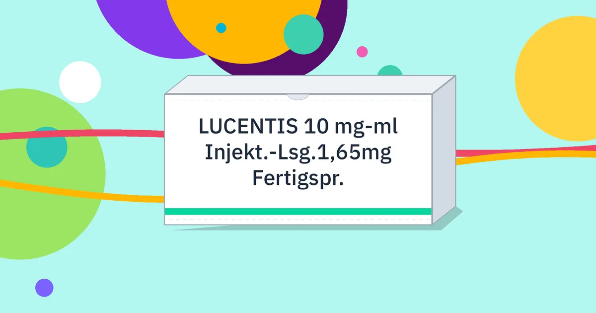 Symbolbild: Packung mit der Aufschrift LUCENTIS 10 mg-ml Injekt.-Lsg.1,65mg Fertigspr. (PZN 11027781) – Verfügbarkeit und Bezug in Apotheken in Frankfurt am Main