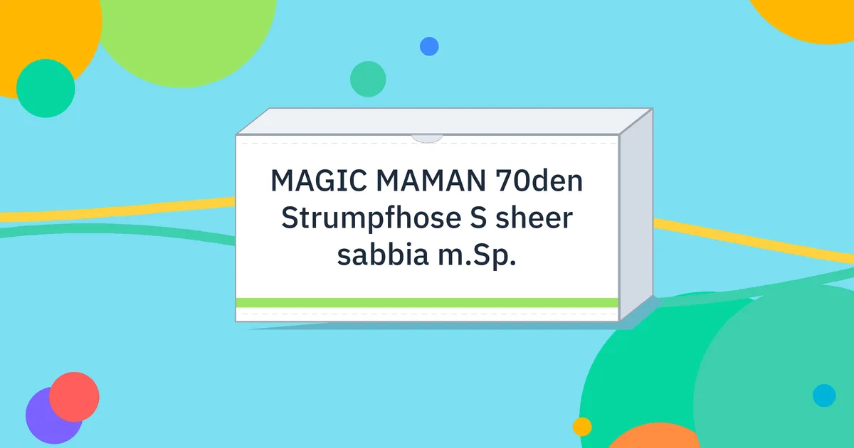 Symbolbild: Packung mit der Aufschrift MAGIC MAMAN 70den Strumpfhose S sheer sabbia m.Sp. (PZN 16190333) – Verfügbarkeit und Bezug in Apotheken in Frankfurt am Main