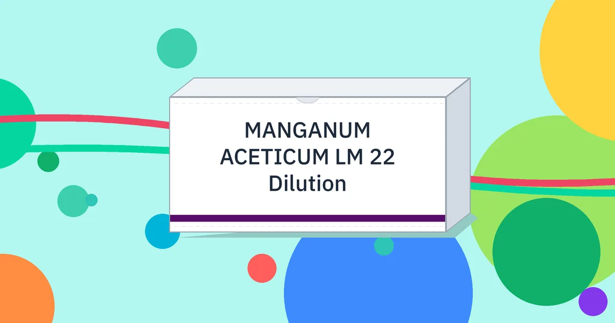 Symbolbild: Packung mit der Aufschrift MANGANUM ACETICUM LM 22 Dilution (PZN 12942492) – Verfügbarkeit und Bezug in Apotheken in Frankfurt am Main