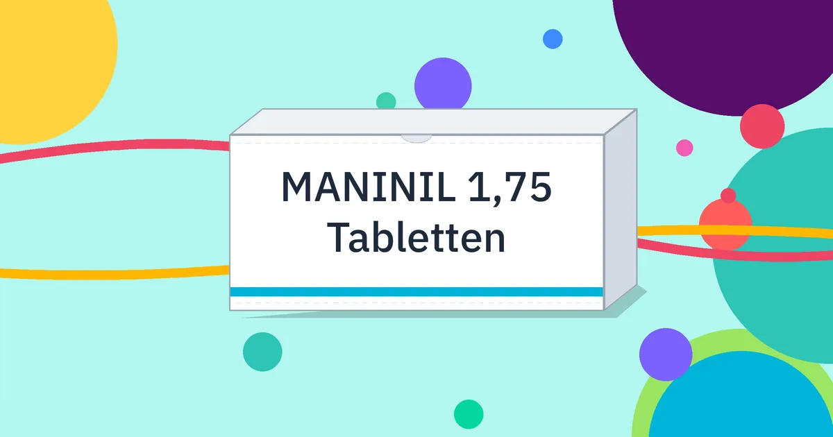 Symbolbild: Packung mit der Aufschrift MANINIL 1,75 Tabletten (PZN 04346273) – Verfügbarkeit und Bezug in Apotheken in Frankfurt am Main