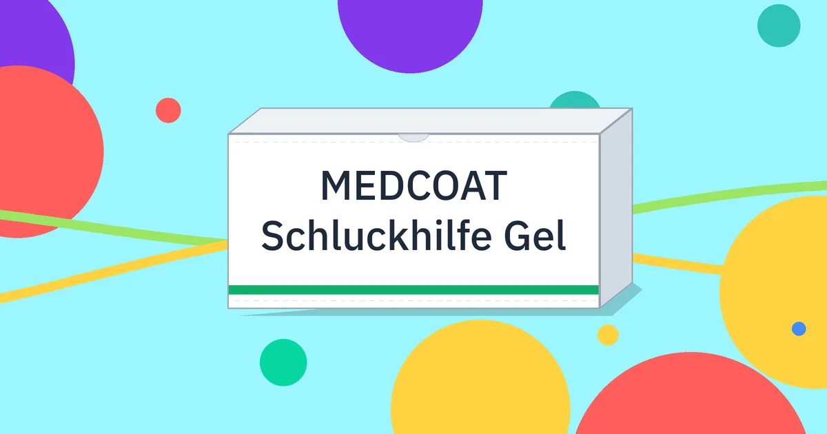 Symbolbild: Packung mit der Aufschrift MEDCOAT Schluckhilfe Gel (PZN 11167588) – Verfügbarkeit und Bezug in Apotheken in Frankfurt am Main