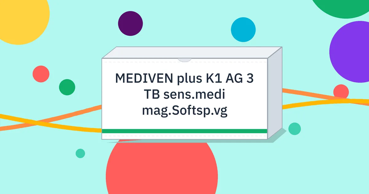 Symbolbild: Packung mit der Aufschrift MEDIVEN plus K1 AG 3 TB sens.medi mag.Softsp.vg (PZN 15064313) – Verfügbarkeit und Bezug in Apotheken in Frankfurt am Main