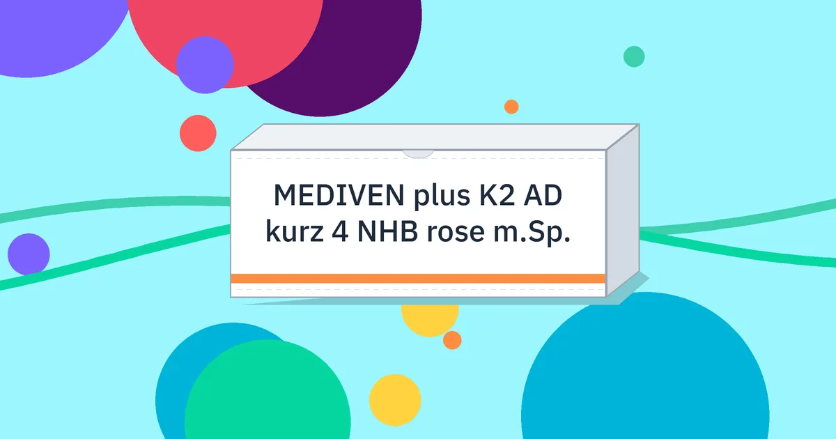 Symbolbild: Packung mit der Aufschrift MEDIVEN plus K2 AD kurz 4 NHB rose m.Sp. (PZN 15925198) – Verfügbarkeit und Bezug in Apotheken in Frankfurt am Main
