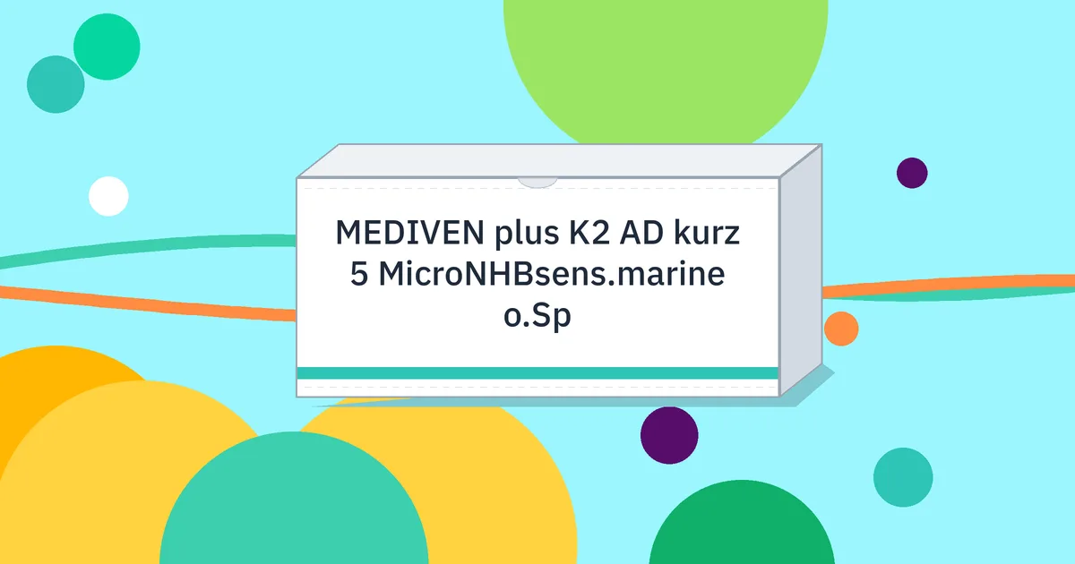 Symbolbild: Packung mit der Aufschrift MEDIVEN plus K2 AD kurz 5 MicroNHBsens.marine o.Sp (PZN 15934530) – Verfügbarkeit und Bezug in Apotheken in Frankfurt am Main