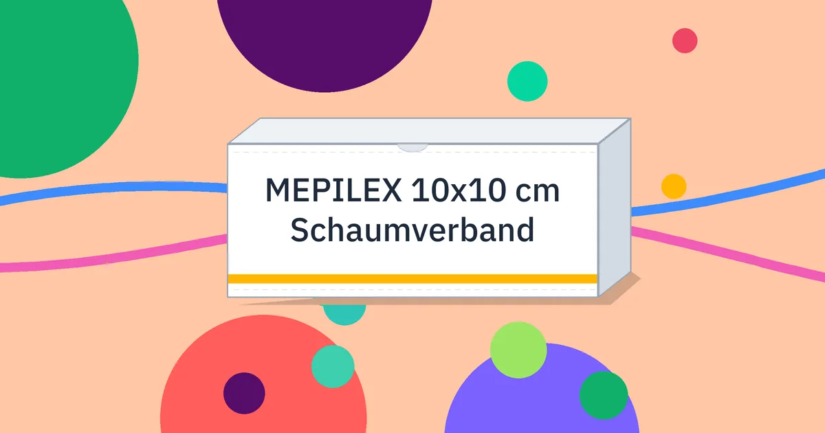 Symbolbild: Packung mit der Aufschrift MEPILEX 10x10 cm Schaumverband (PZN 13580789) – Verfügbarkeit und Bezug in Apotheken in Frankfurt am Main