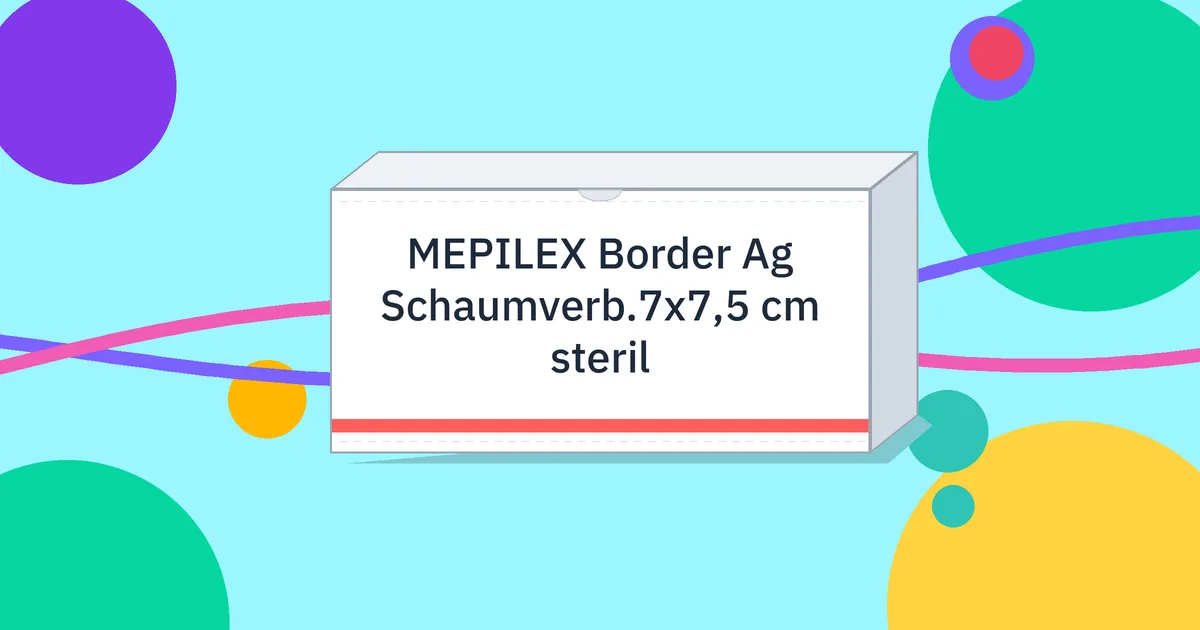 Symbolbild: Packung mit der Aufschrift MEPILEX Border Ag Schaumverb.7x7,5 cm steril (PZN 01410438) – Verfügbarkeit und Bezug in Apotheken in Frankfurt am Main