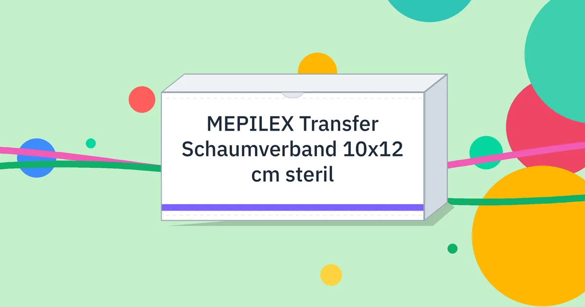 Symbolbild: Packung mit der Aufschrift MEPILEX Transfer Schaumverband 10x12 cm steril (PZN 14221377) – Verfügbarkeit und Bezug in Apotheken in Frankfurt am Main