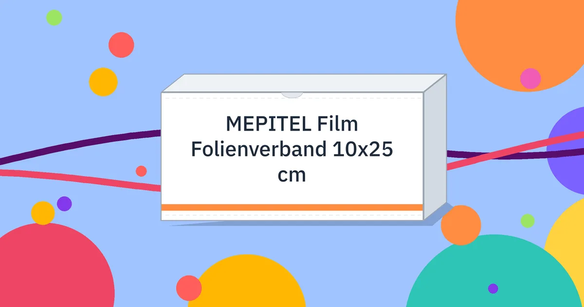 Symbolbild: Packung mit der Aufschrift MEPITEL Film Folienverband 10x25 cm (PZN 11003071) – Verfügbarkeit und Bezug in Apotheken in Frankfurt am Main
