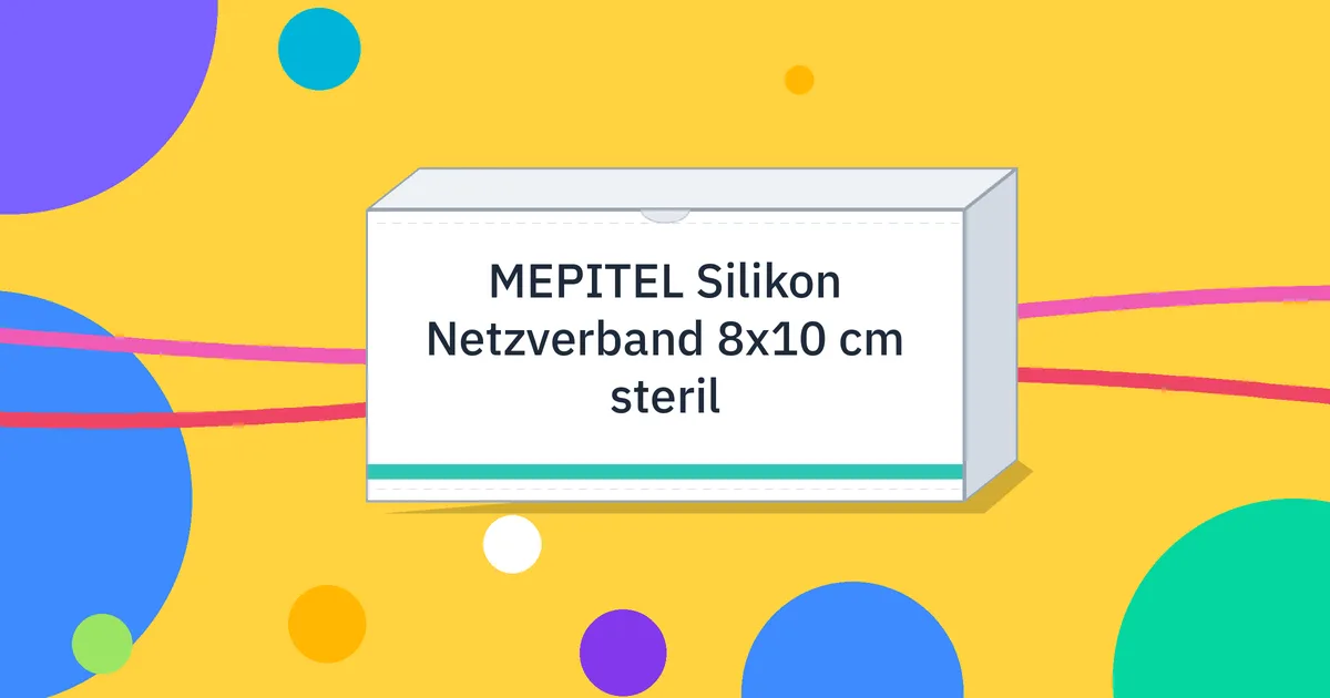 Symbolbild: Packung mit der Aufschrift MEPITEL Silikon Netzverband 8x10 cm steril (PZN 17502415) – Verfügbarkeit und Bezug in Apotheken in Frankfurt am Main