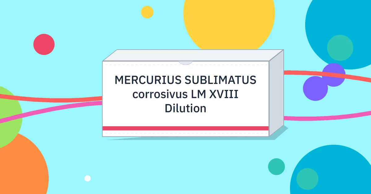 Symbolbild: Packung mit der Aufschrift MERCURIUS SUBLIMATUS corrosivus LM XVIII Dilution (PZN 02668825) – Verfügbarkeit und Bezug in Apotheken in Frankfurt am Main
