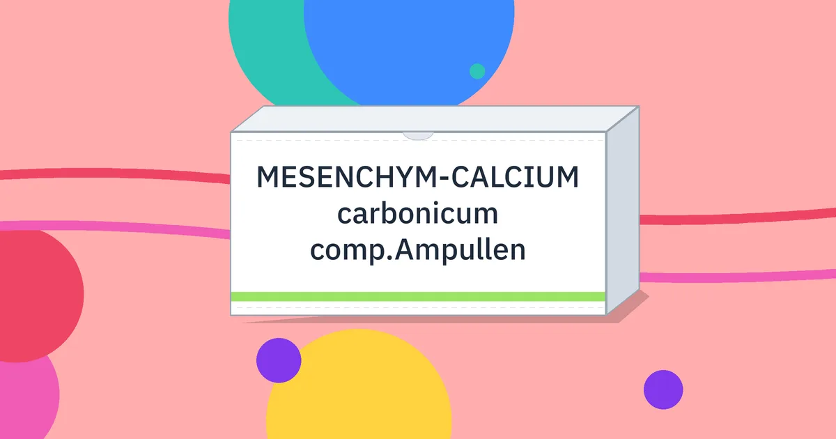 Symbolbild: Packung mit der Aufschrift MESENCHYM-CALCIUM carbonicum comp.Ampullen (PZN 01751748) – Verfügbarkeit und Bezug in Apotheken in Frankfurt am Main