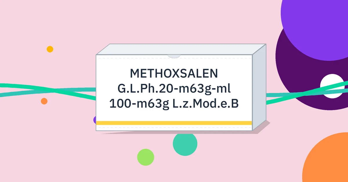 Symbolbild: Packung mit der Aufschrift METHOXSALEN G.L.Ph.20-m63g-ml 100-m63g L.z.Mod.e.B (PZN 14043846) – Verfügbarkeit und Bezug in Apotheken in Frankfurt am Main