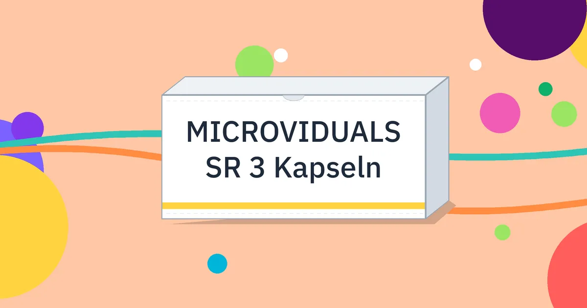 Symbolbild: Packung mit der Aufschrift MICROVIDUALS SR 3 Kapseln (PZN 17934882) – Verfügbarkeit und Bezug in Apotheken in Frankfurt am Main