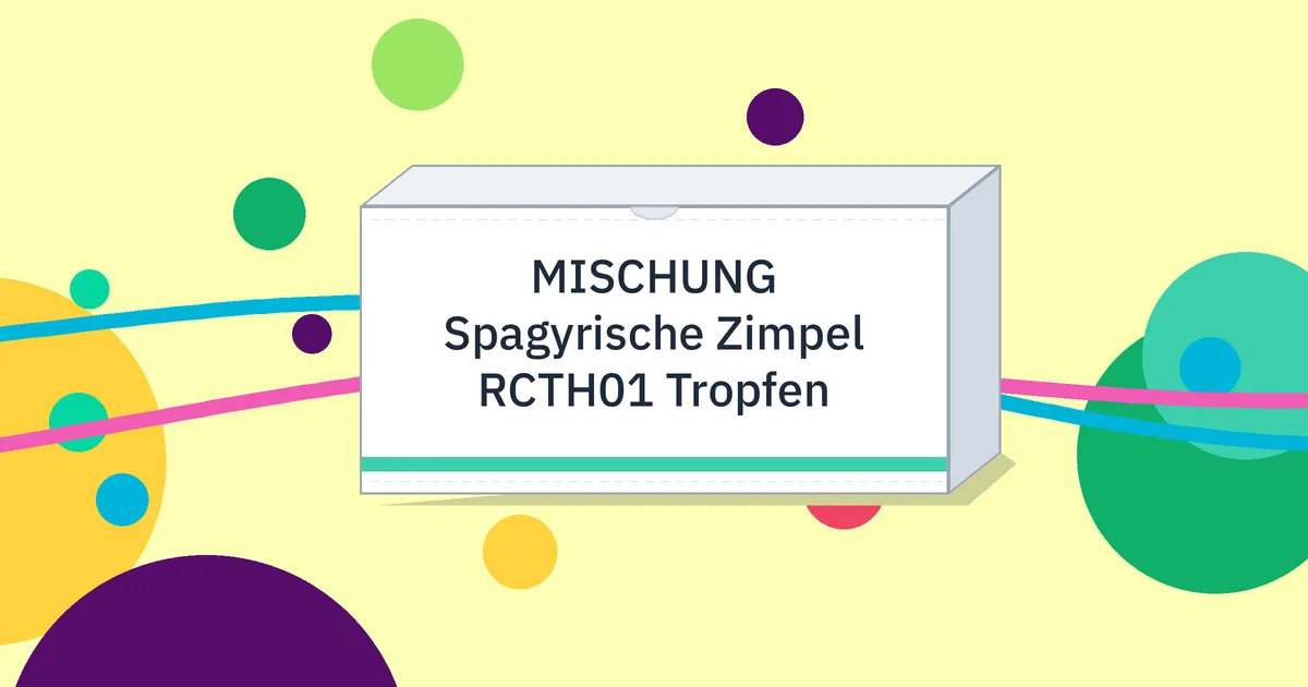 Symbolbild: Packung mit der Aufschrift MISCHUNG Spagyrische Zimpel RCTH01 Tropfen (PZN 06424304) – Verfügbarkeit und Bezug in Apotheken in Frankfurt am Main