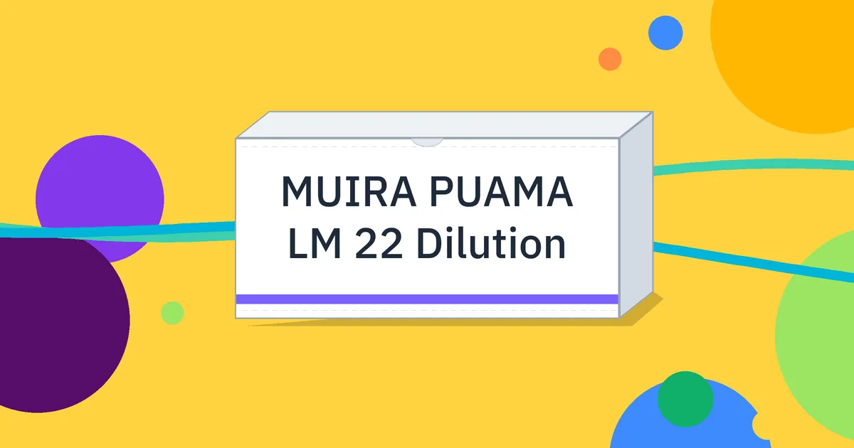 Symbolbild: Packung mit der Aufschrift MUIRA PUAMA LM 22 Dilution (PZN 13611320) – Verfügbarkeit und Bezug in Apotheken in Frankfurt am Main