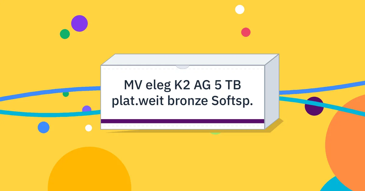 Symbolbild: Packung mit der Aufschrift MV eleg K2 AG 5 TB plat.weit bronze Softsp. (PZN 14718451) – Verfügbarkeit und Bezug in Apotheken in Frankfurt am Main