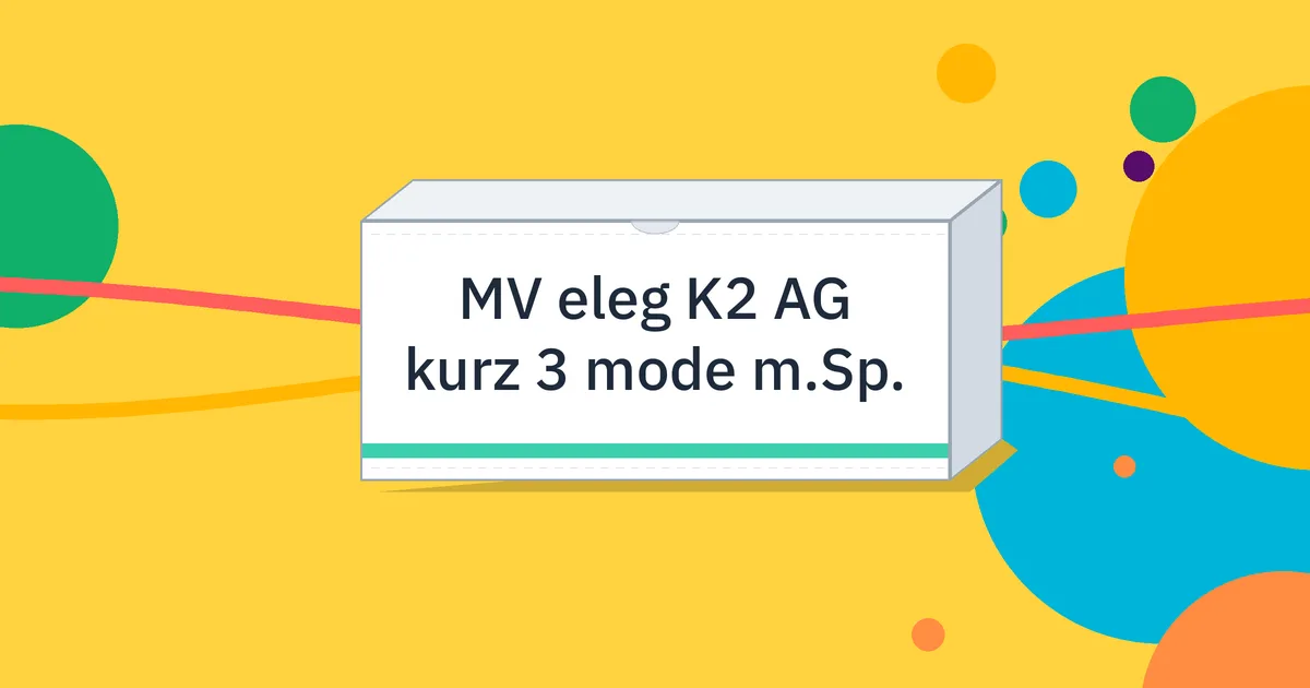 Symbolbild: Packung mit der Aufschrift MV eleg K2 AG kurz 3 mode m.Sp. (PZN 04541997) – Verfügbarkeit und Bezug in Apotheken in Frankfurt am Main