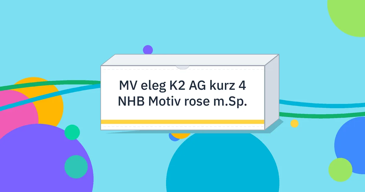 Symbolbild: Packung mit der Aufschrift MV eleg K2 AG kurz 4 NHB Motiv rose m.Sp. (PZN 15707834) – Verfügbarkeit und Bezug in Apotheken in Frankfurt am Main