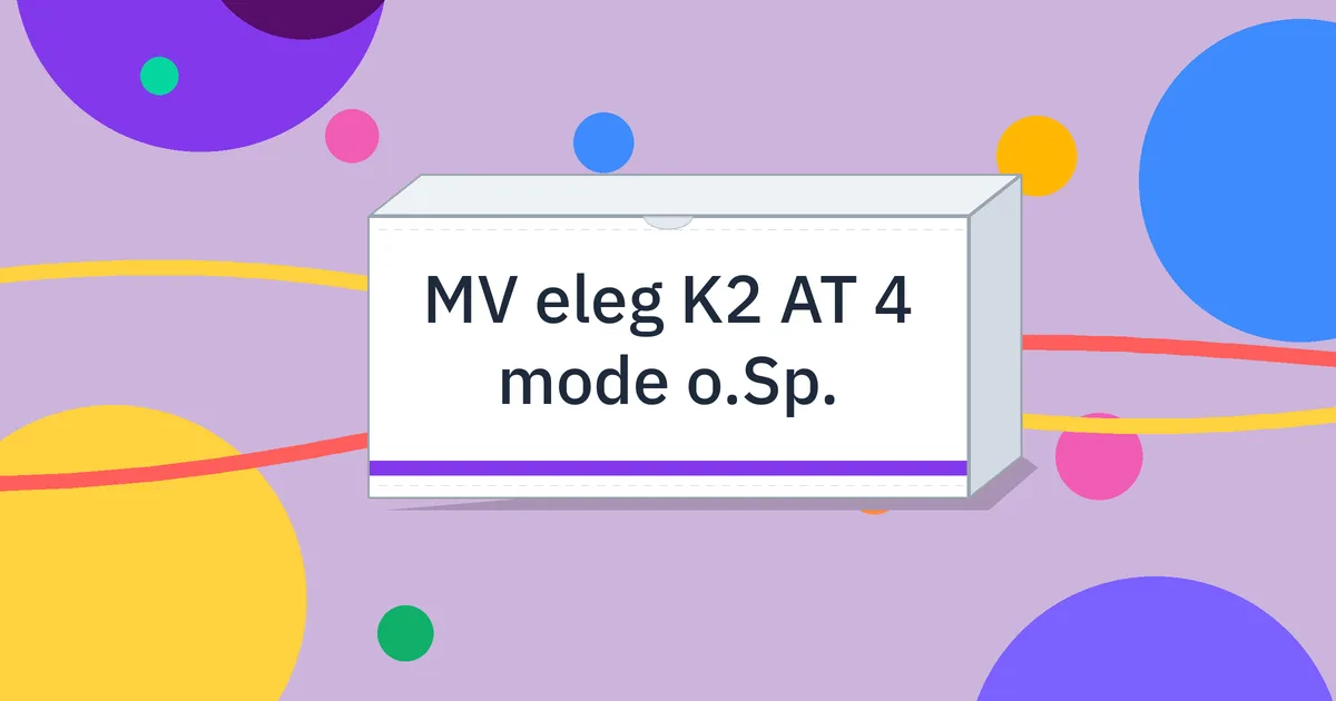 Symbolbild: Packung mit der Aufschrift MV eleg K2 AT 4 mode o.Sp. (PZN 04542726) – Verfügbarkeit und Bezug in Apotheken in Frankfurt am Main