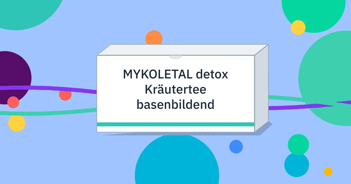 Symbolbild: Packung mit der Aufschrift MYKOLETAL detox Kräutertee basenbildend (PZN 10817274) – Verfügbarkeit und Bezug in Apotheken in Frankfurt am Main