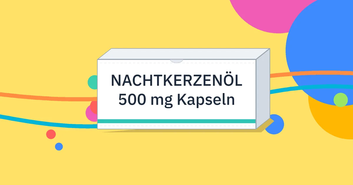 Symbolbild: Packung mit der Aufschrift NACHTKERZENÖL 500 mg Kapseln (PZN 17147925) – Verfügbarkeit und Bezug in Apotheken in Frankfurt am Main