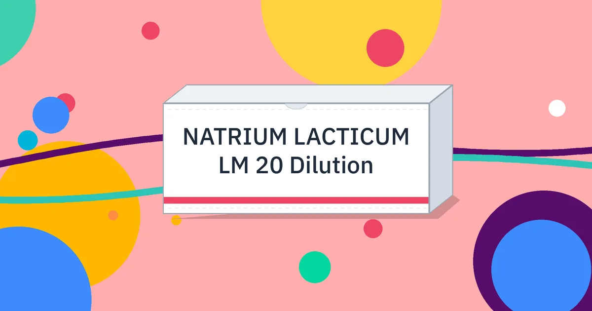 Symbolbild: Packung mit der Aufschrift NATRIUM LACTICUM LM 20 Dilution (PZN 12964915) – Verfügbarkeit und Bezug in Apotheken in Frankfurt am Main