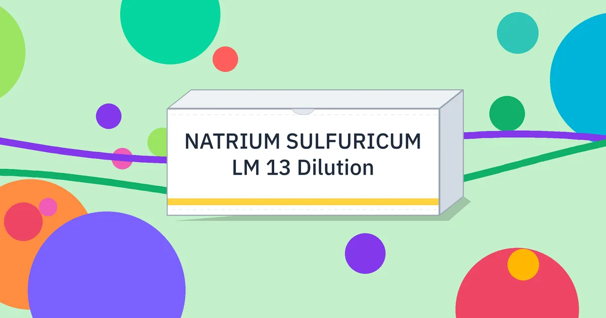 Symbolbild: Packung mit der Aufschrift NATRIUM SULFURICUM LM 13 Dilution (PZN 12967256) – Verfügbarkeit und Bezug in Apotheken in Frankfurt am Main