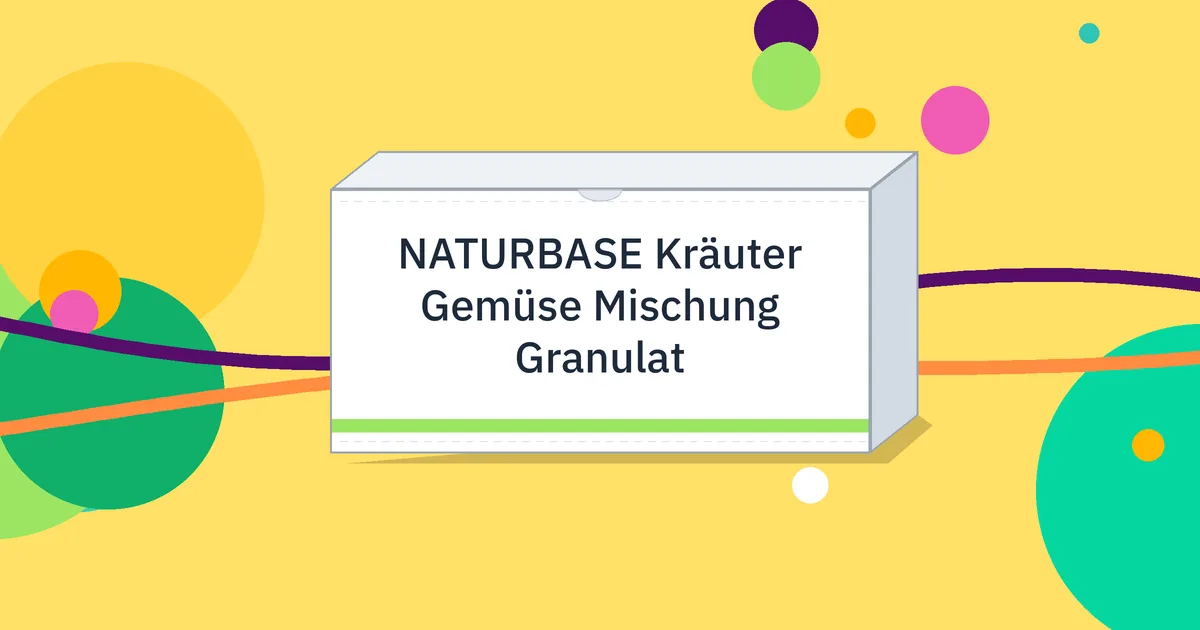 Symbolbild: Packung mit der Aufschrift NATURBASE Kräuter Gemüse Mischung Granulat (PZN 03650520) – Verfügbarkeit und Bezug in Apotheken in Frankfurt am Main