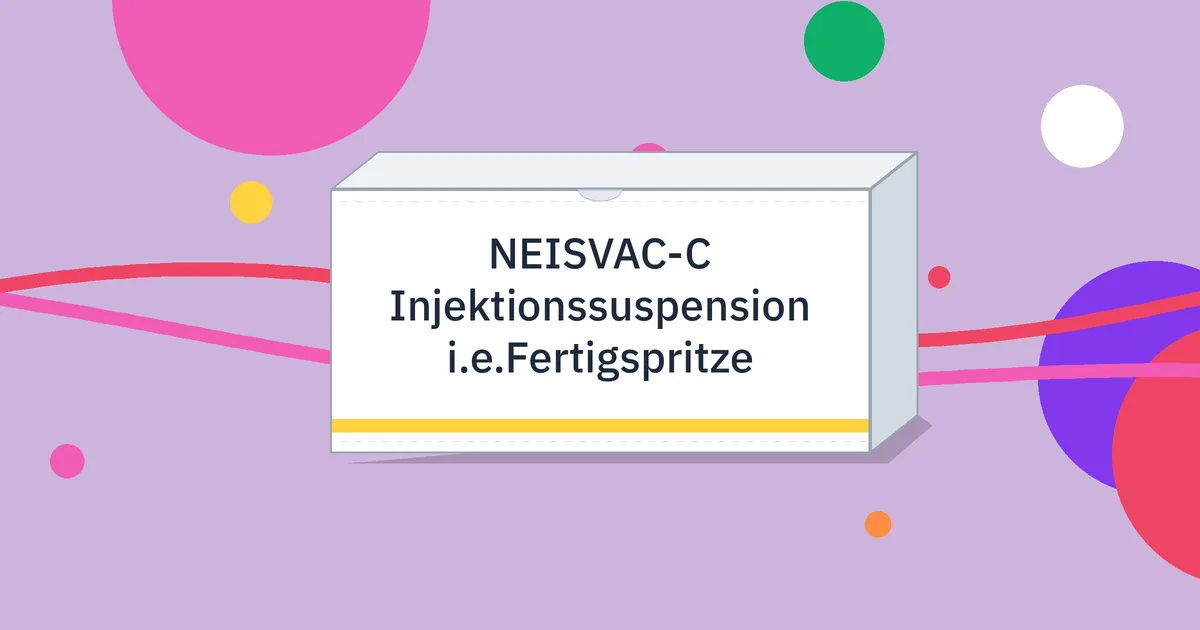 Symbolbild: Packung mit der Aufschrift NEISVAC-C Injektionssuspension i.e.Fertigspritze (PZN 06120283) – Verfügbarkeit und Bezug in Apotheken in Frankfurt am Main